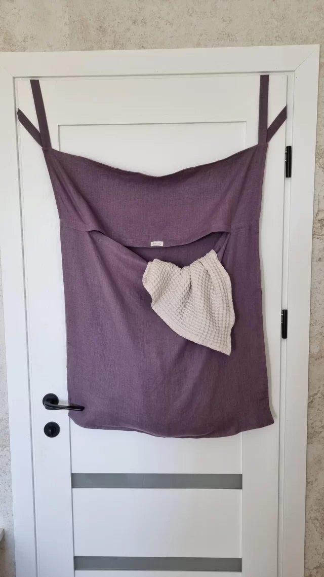 Large linen laundry bag with loops - Eco-Friendly & Sustainable - Amber ...
